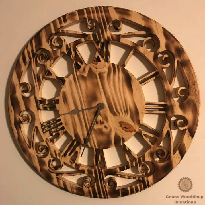 Pine clock - Cross Woodshop Creations