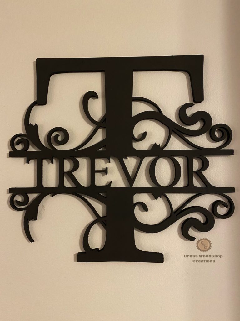 Split Monogram Name | Cross Woodshop Creations